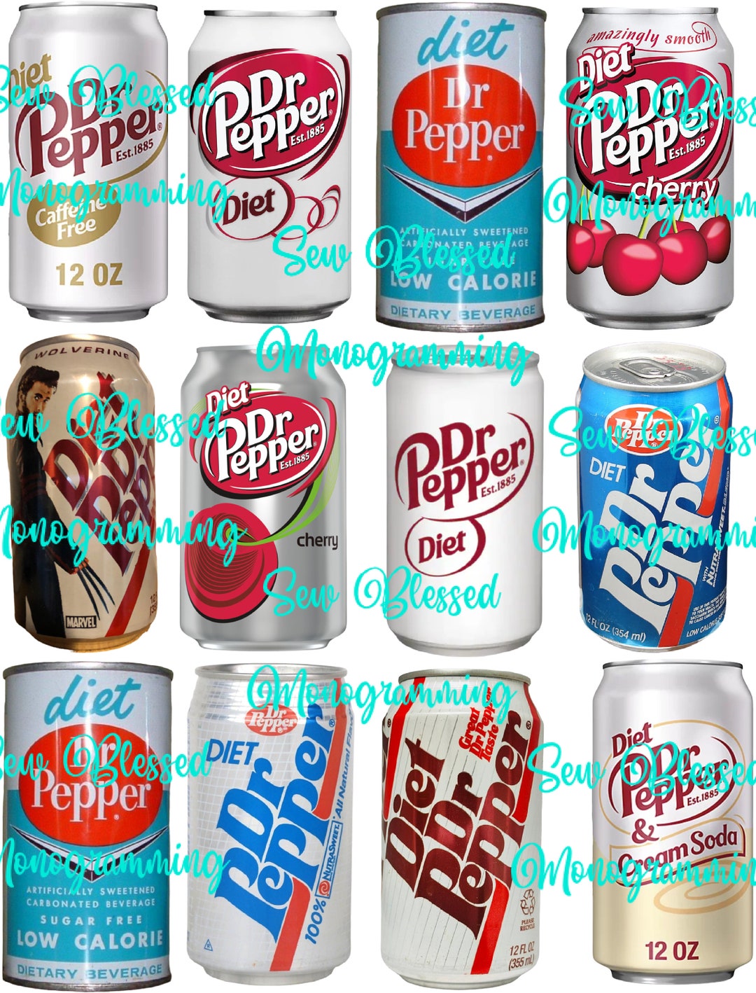 Diet Dr Pepper Through the Years Png - Etsy