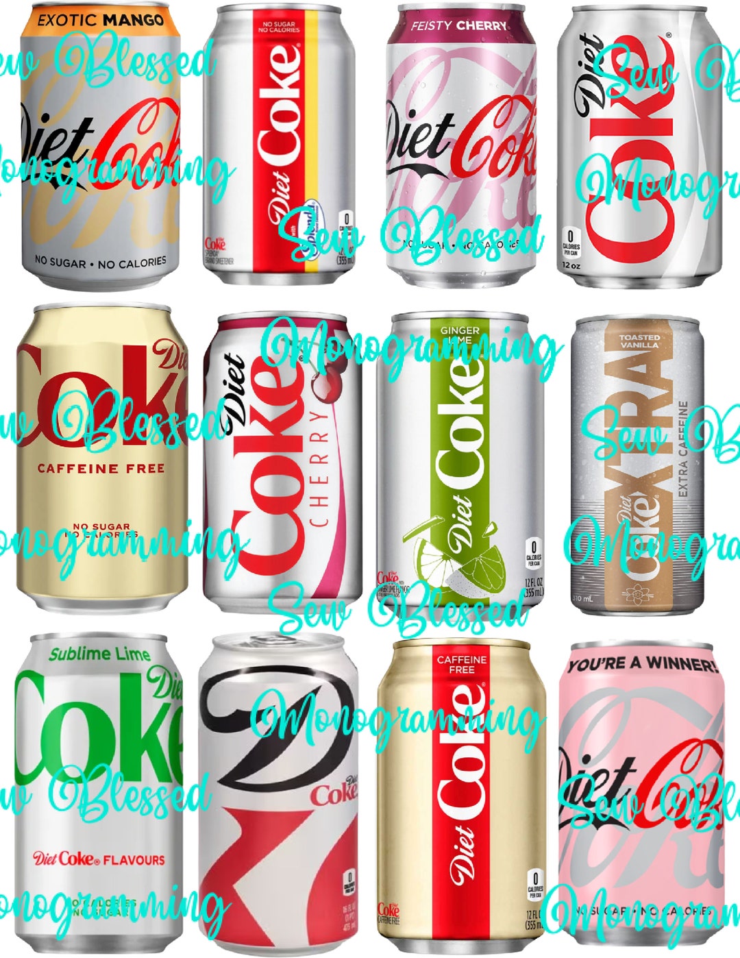Diet Cola Various Cans Png - Etsy