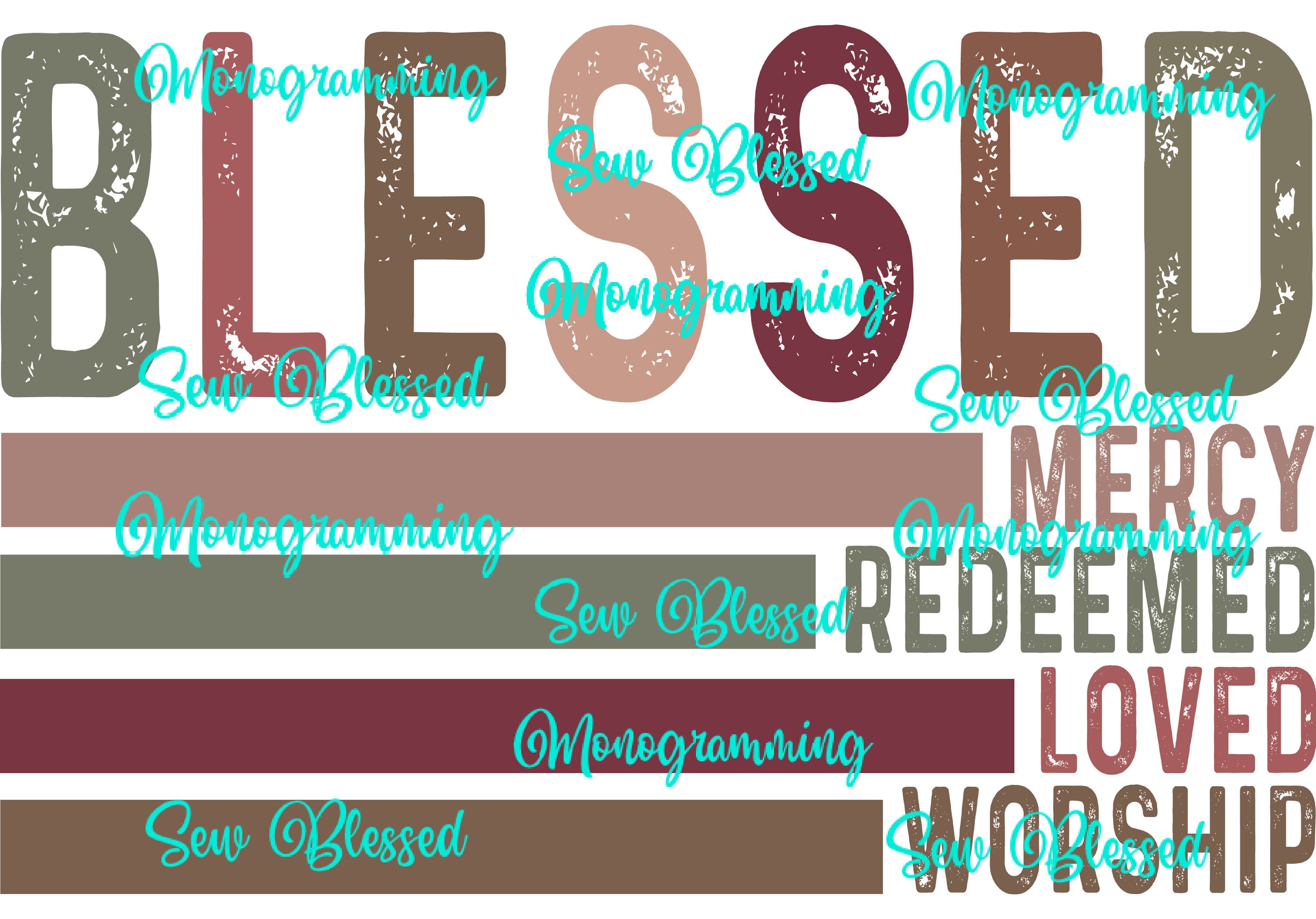 Retro Blessed Png, Three Different Versions - Etsy