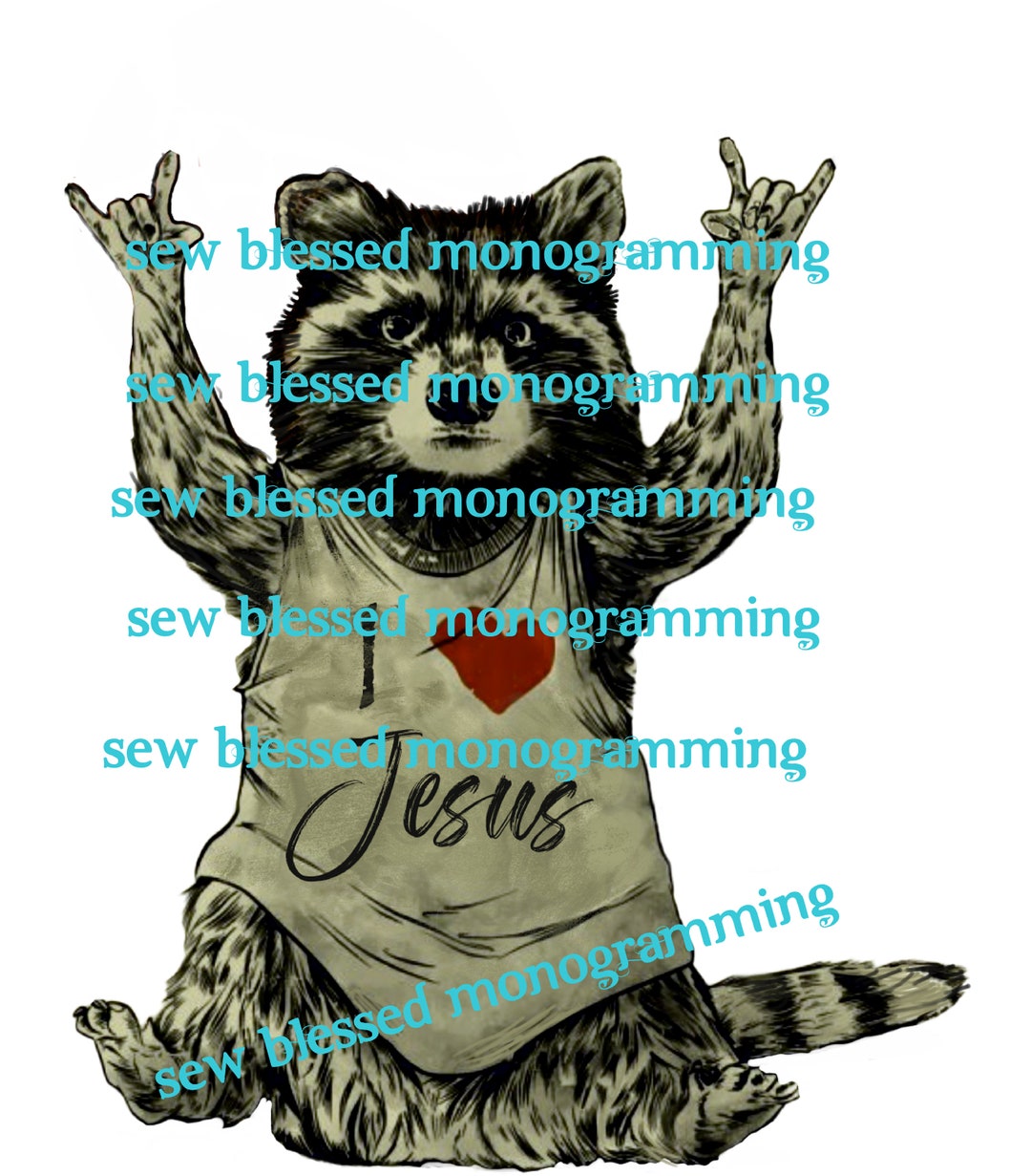 I Love Jesus Raccoon Png! Too Cute - Etsy