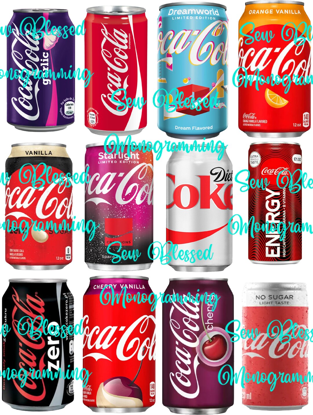 Cola Cans in a Variety of Flavors Png - Etsy