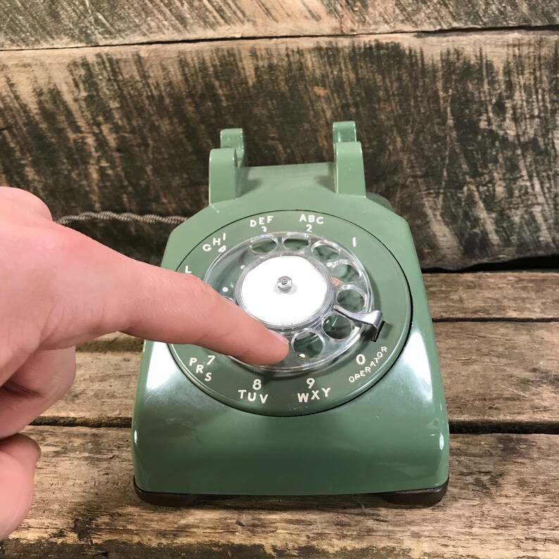 Vintage Avocado Rotary Phone Lamp With Rotary Dial Dimmer - Etsy