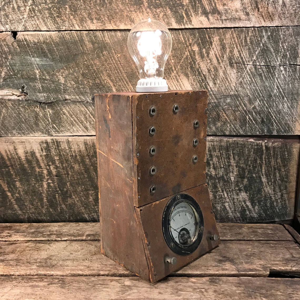 Analog Voltmeter Lamp Industrial Lighting Rustic Edison - Etsy