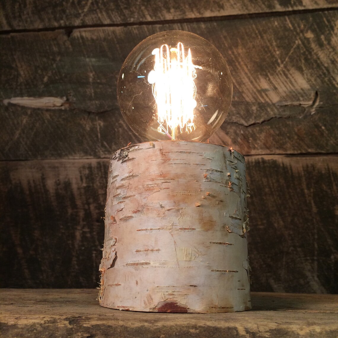 Birch Log Accent Lamp | Etsy