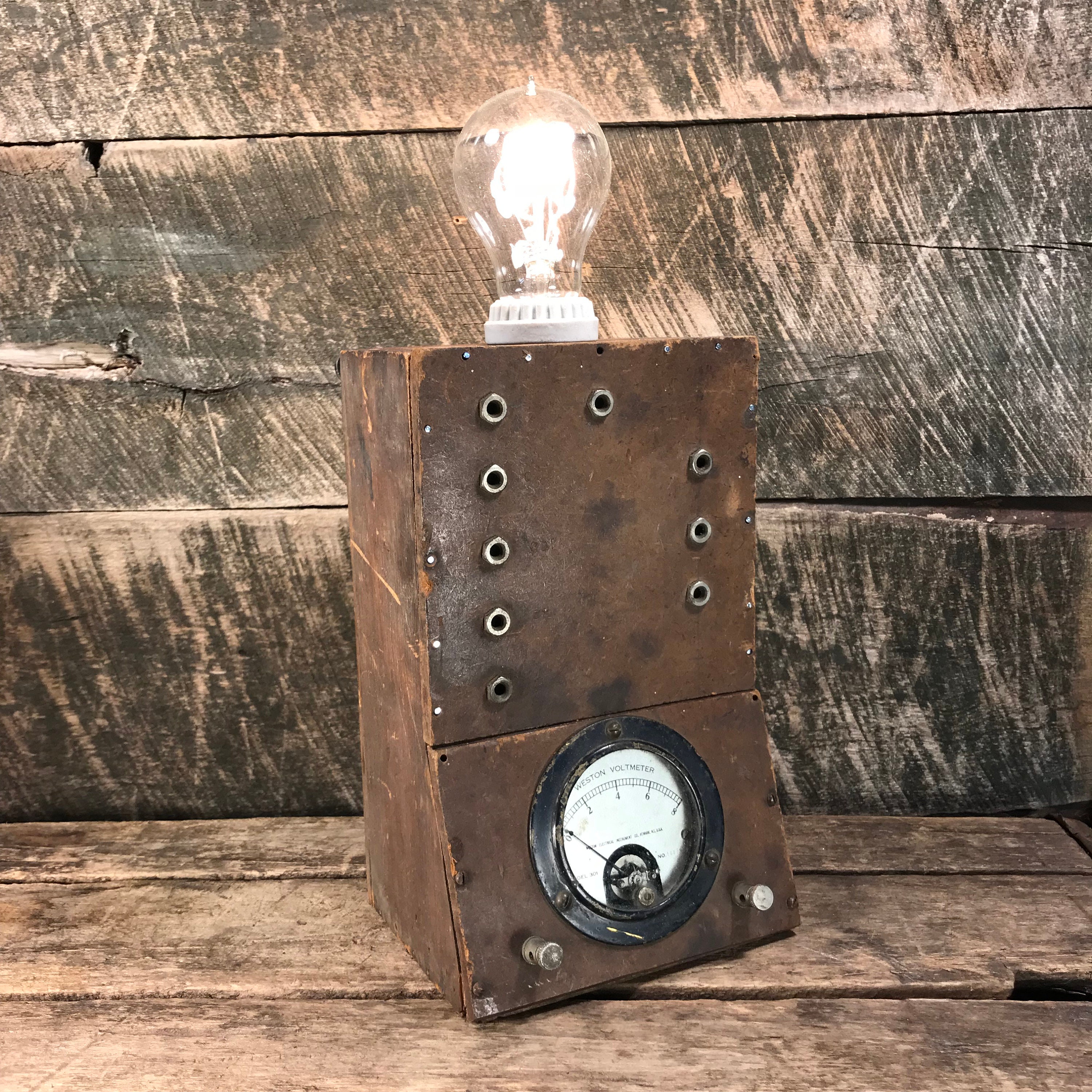 Analog Voltmeter Lamp Industrial Lighting Rustic Edison | Etsy