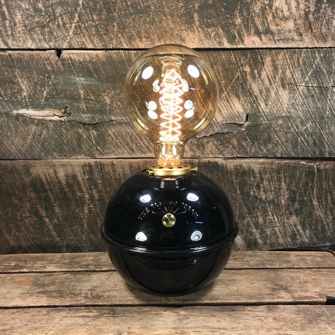 Repurposed Steel Smudge Pot Table Lamp - Table Lamp Desk Lamp ...