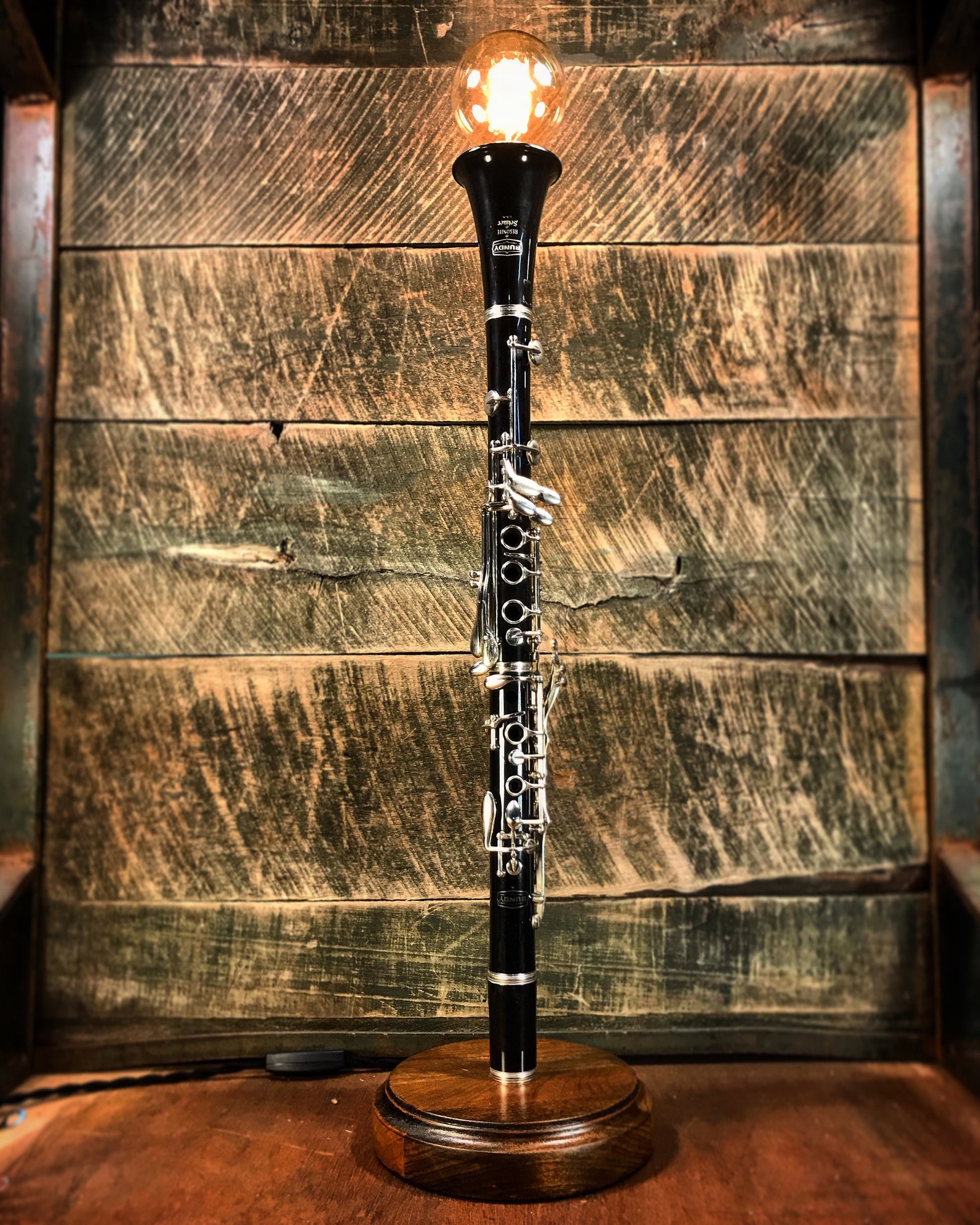 Vintage Bundt Clarinet Lamp Upcycled Repurposed Table Lamp | Etsy