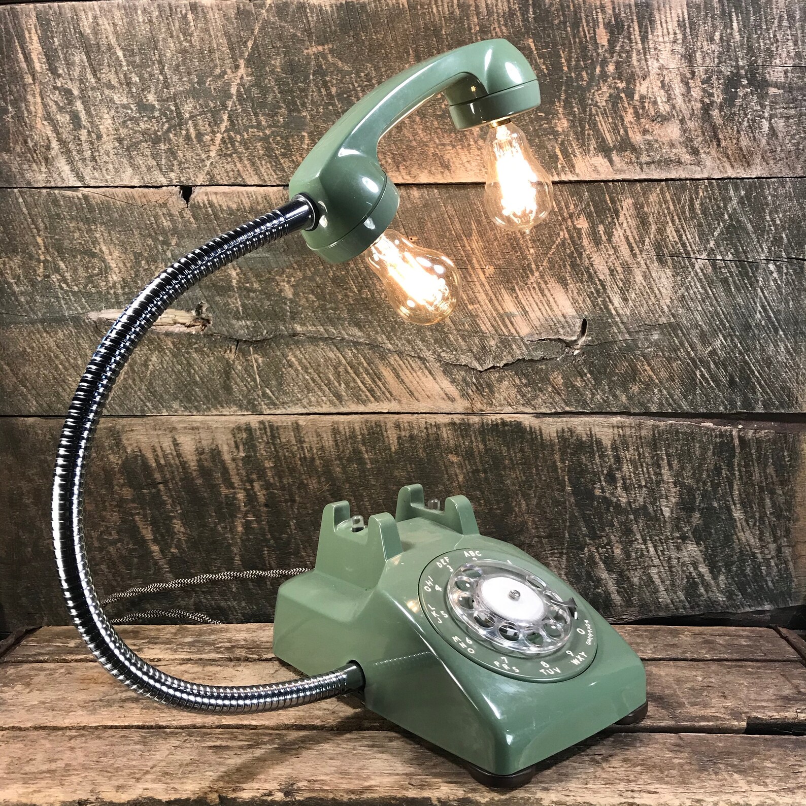 Vintage Avocado Rotary Phone Lamp with Rotary Dial Dimmer | Etsy