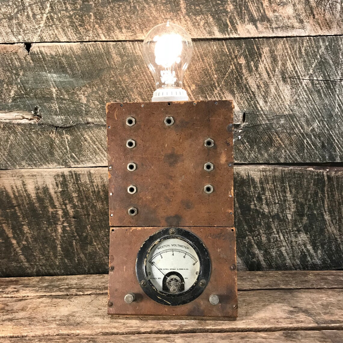 Analog Voltmeter Lamp Industrial Lighting Rustic Edison - Etsy