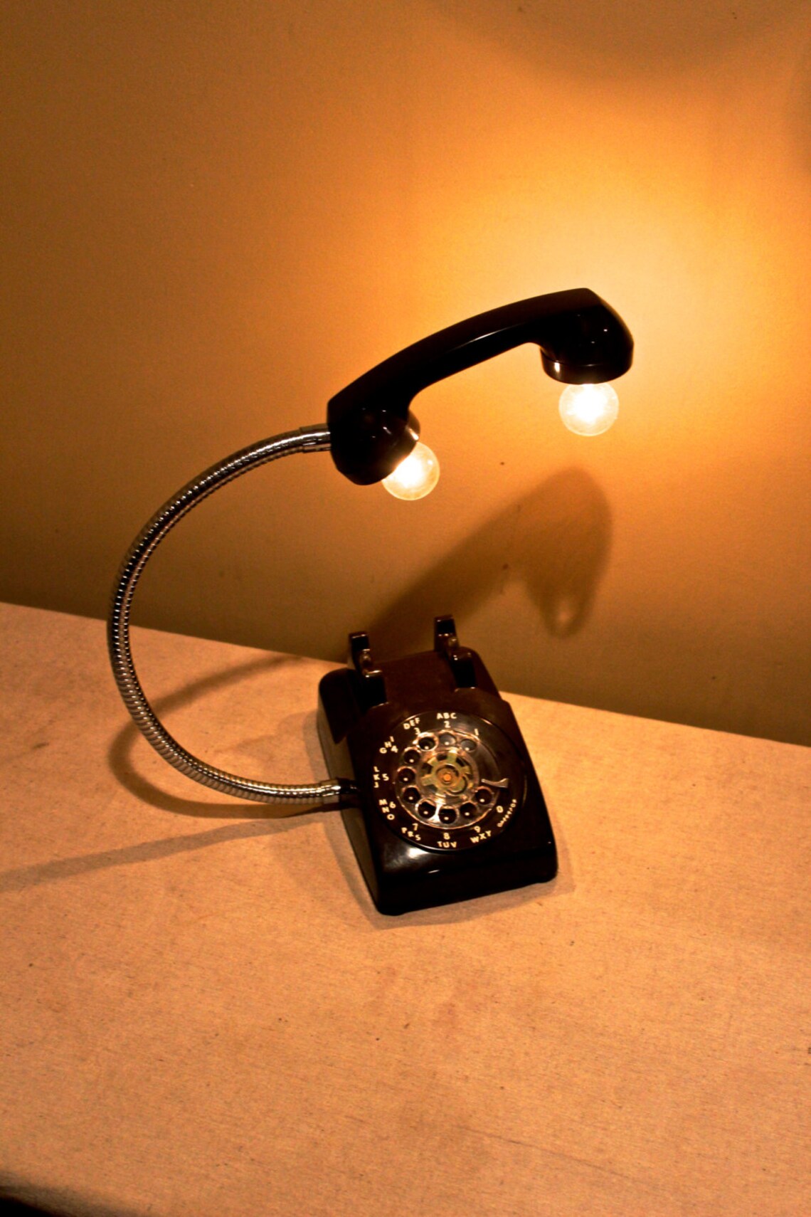 Vintage Black Rotary Phone Lamp Gooseneck Desk Lamp Home - Etsy