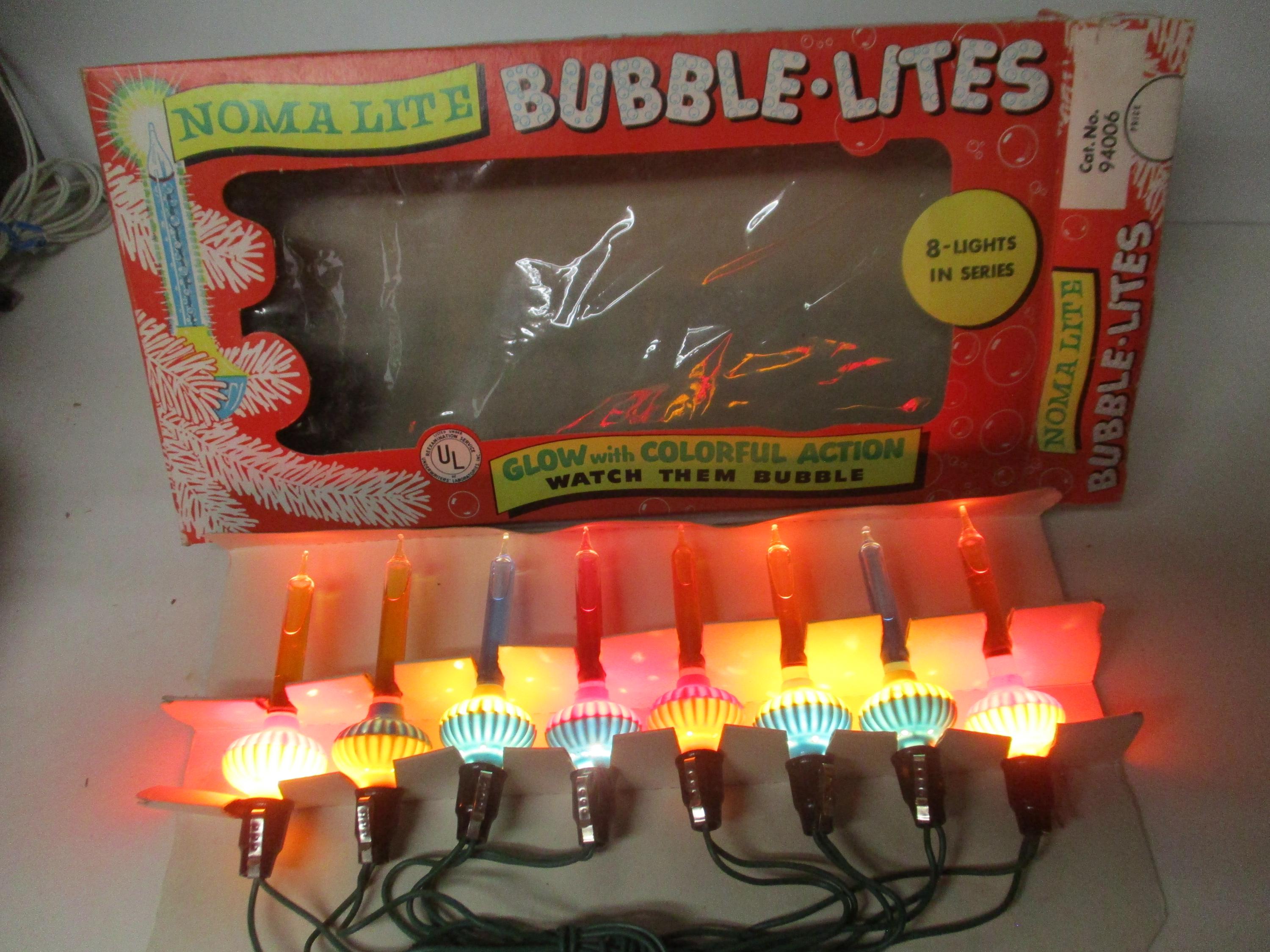 Old 8 Light C-6 NOMA Bubble Light Set in Original Colorful Box W Cord ...