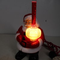 Vintage Flocked Santa - Etsy