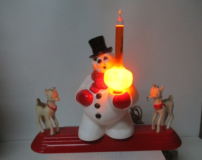 Vintage Frosty the Snowman Bubble Light! 1950s Royalite Jolly Christmas ...