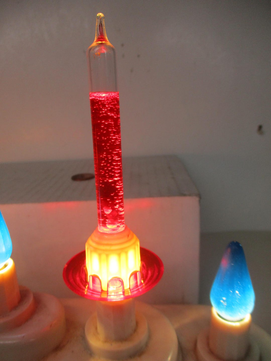 Old 1940's Paramount C-6 Kristal Snow OIL Bubble Light W Red Tube & Red ...