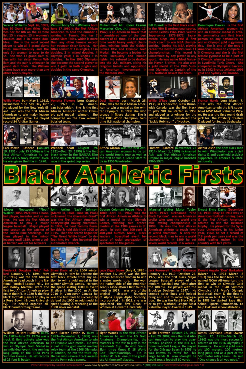Black Athletic Firsts, Black History Poster Jessie Owens, Carl Moxie ...