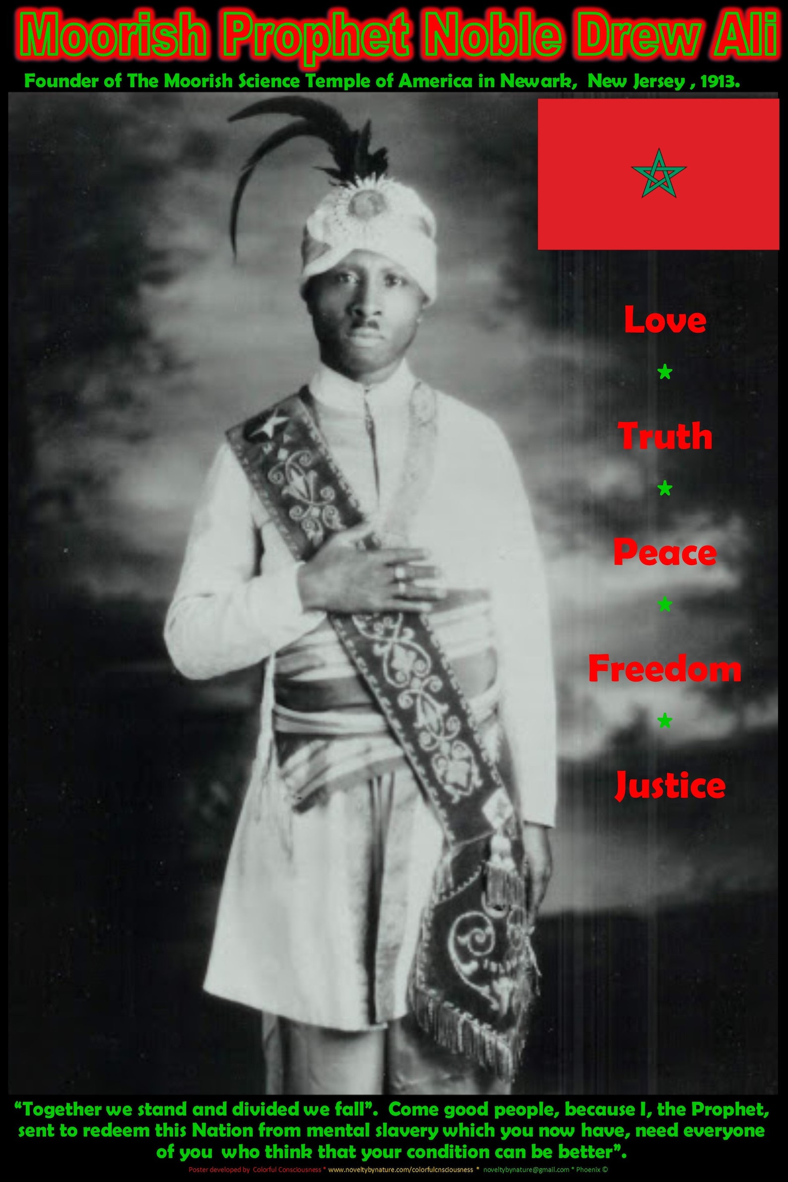 Noble Drew Ali Moorish Science Temple of America Moorish - Etsy India