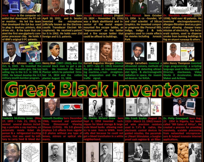 African American Inventors Poster Color Print African American Black ...