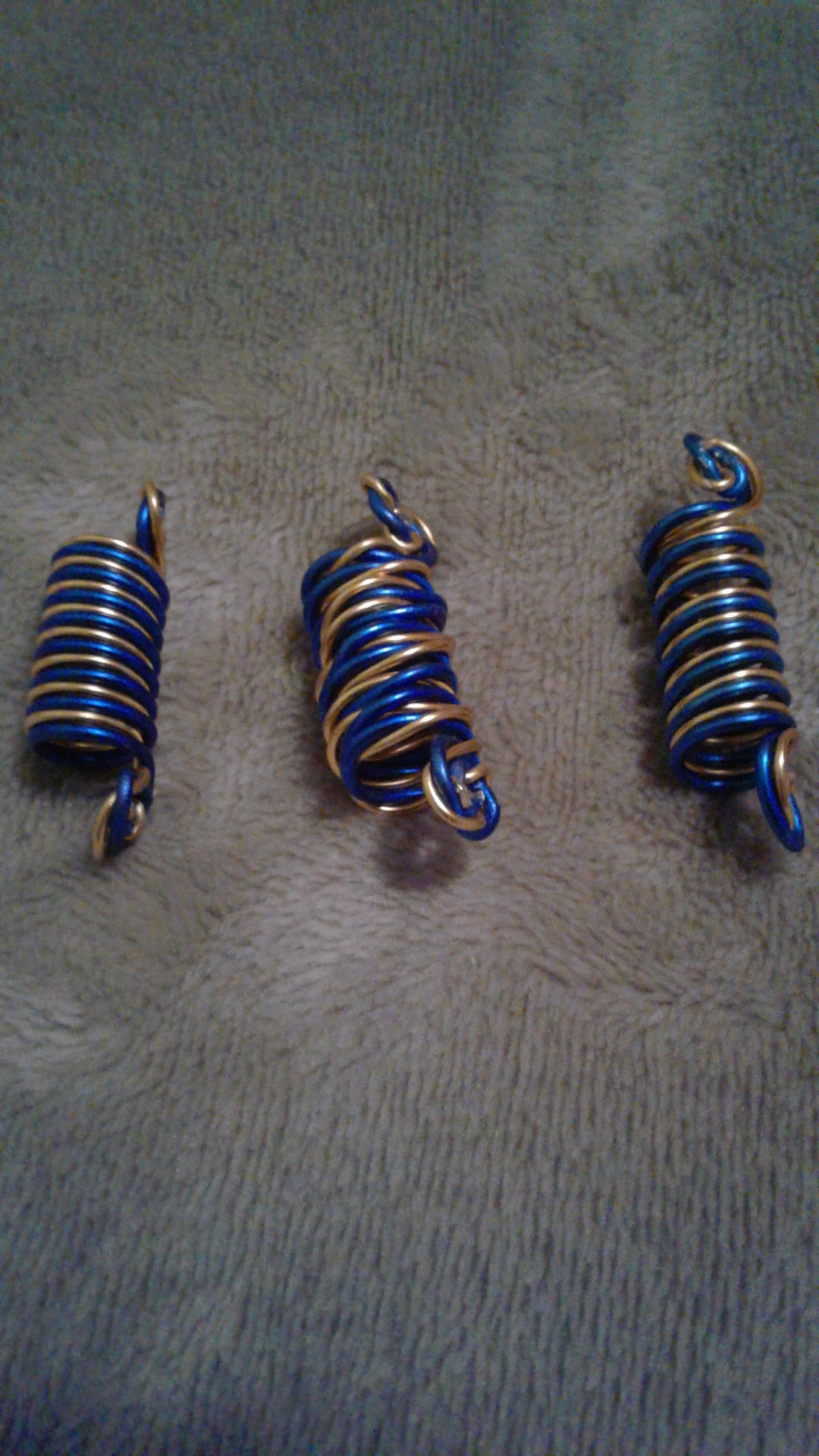 Blue and Gold Dreadlock Jewelry, Dreadlock Jewelry, Gold Loc Jewelry ...