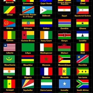 African Nations Poster; Flags and Capital Cities. - Etsy
