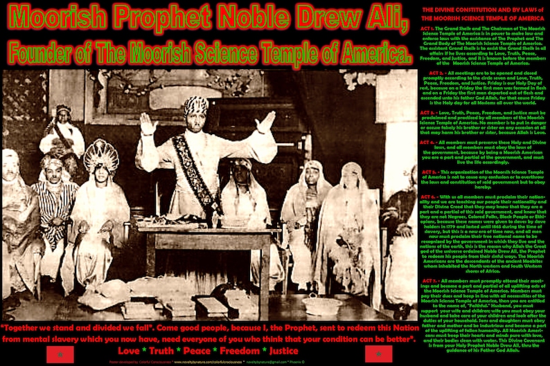 Noble Drew Ali Moorish Science Temple of America Moorish - Etsy India