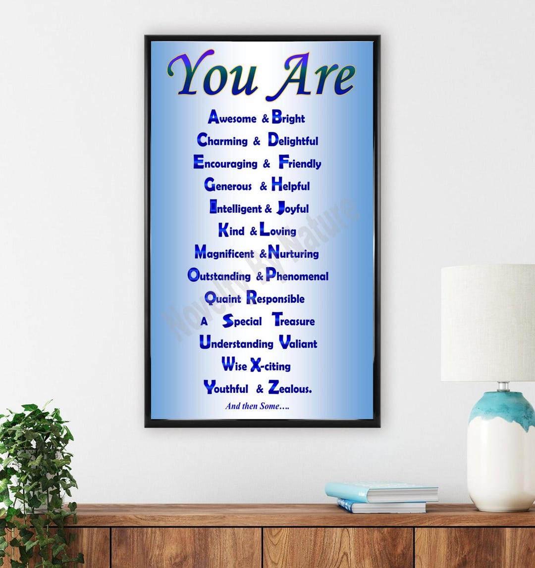 Positive Affirmation Poster, I Am Affirmation Print, You Are ...