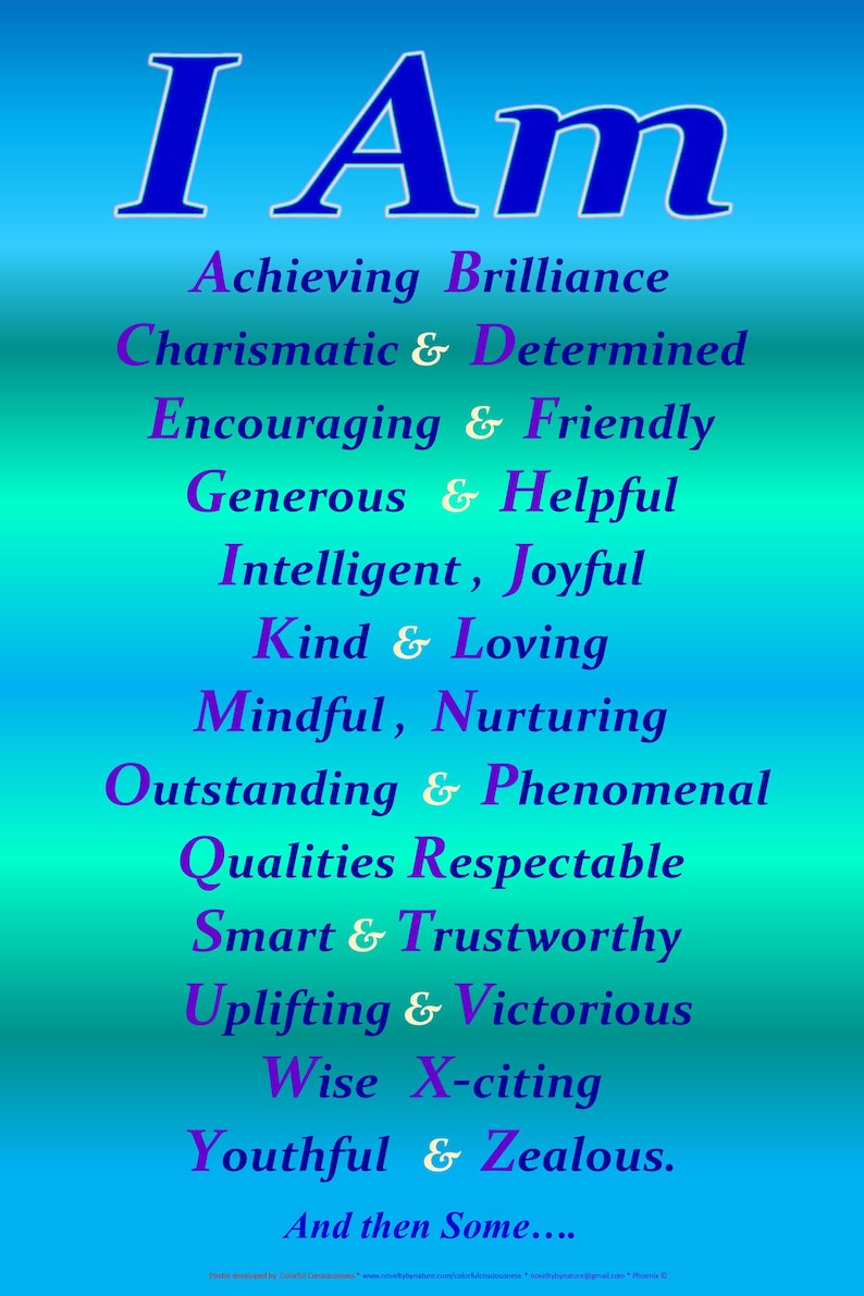 Positive Affirmations Posters I AM Affirmations Alphabet - Etsy