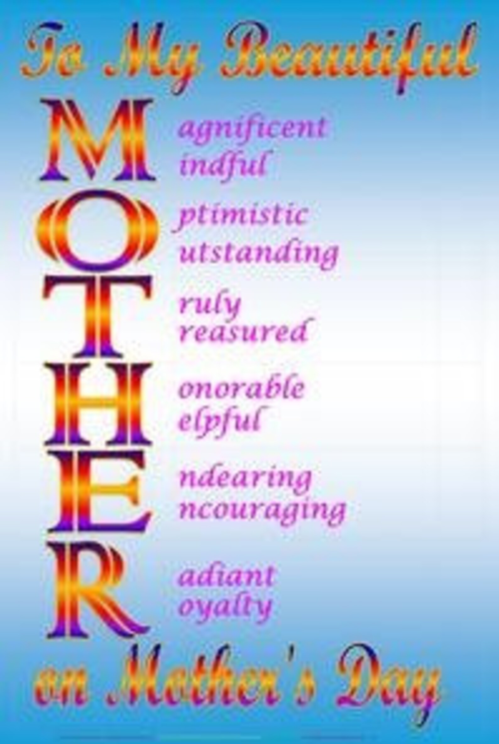 Mothers Day Poem, Mothers Day Affirmation, Mothers Day Poster, Mothers ...