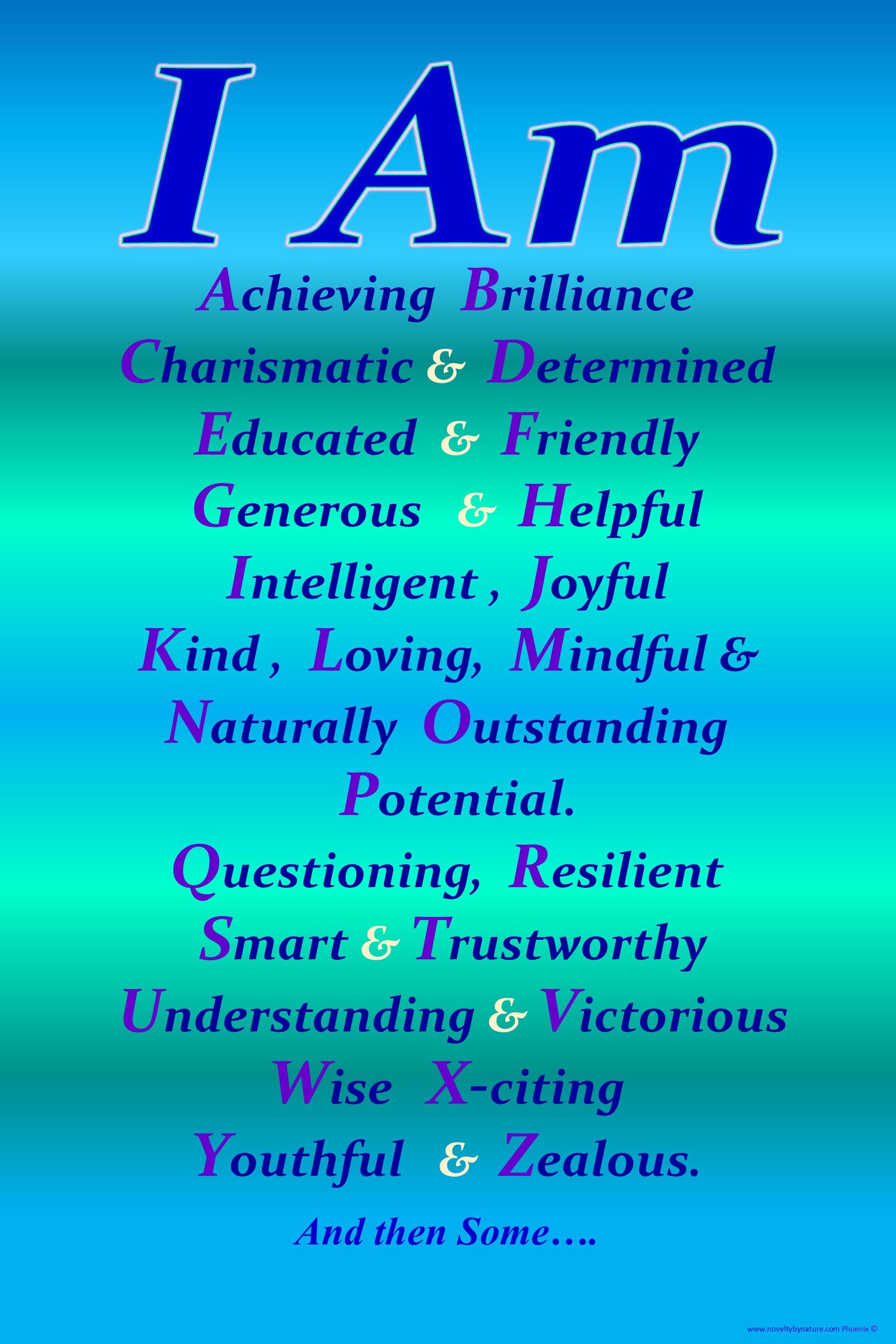 Positive affirmations posters I AM Affirmations Alphabet | Etsy