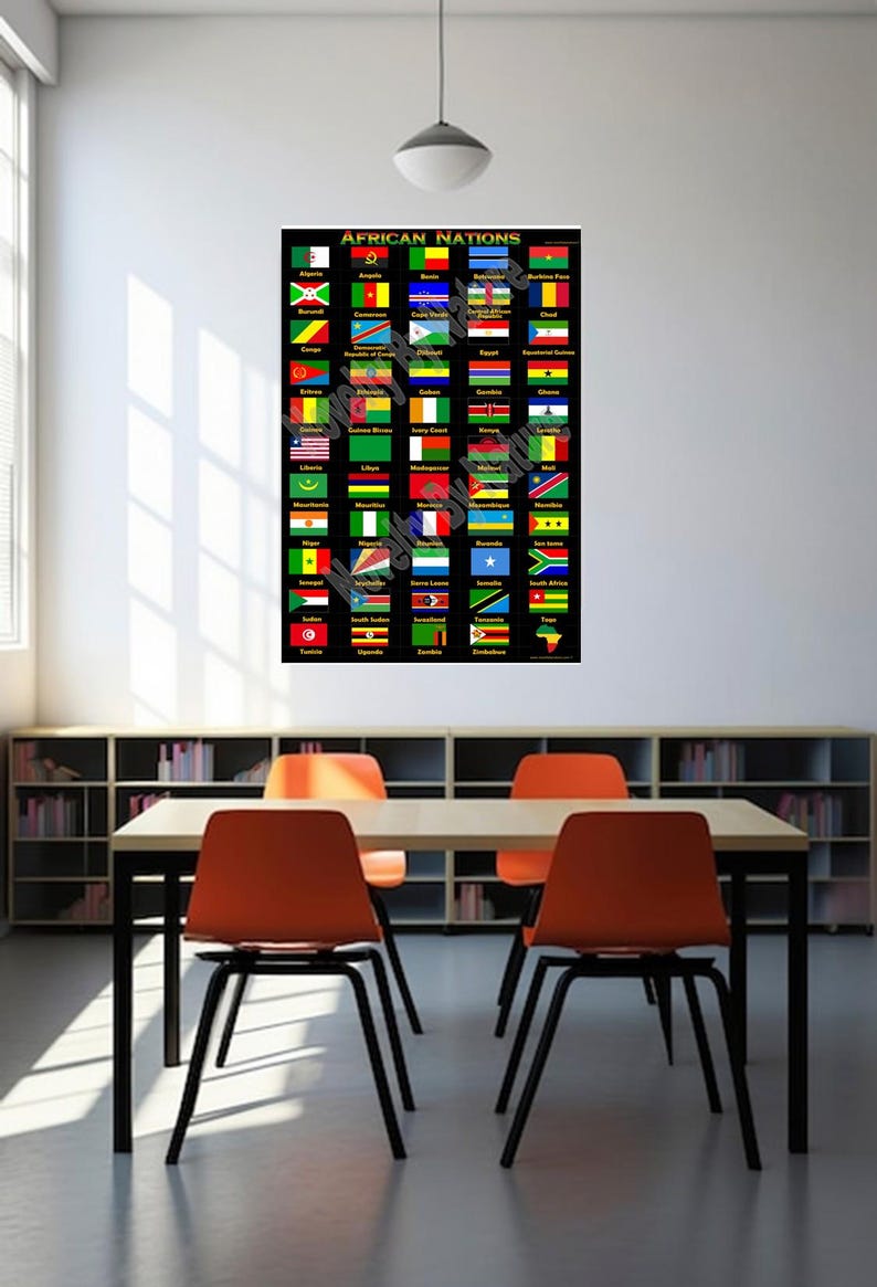 World Nation Flag Posters, African Nations Flags Poster,caribbean ...