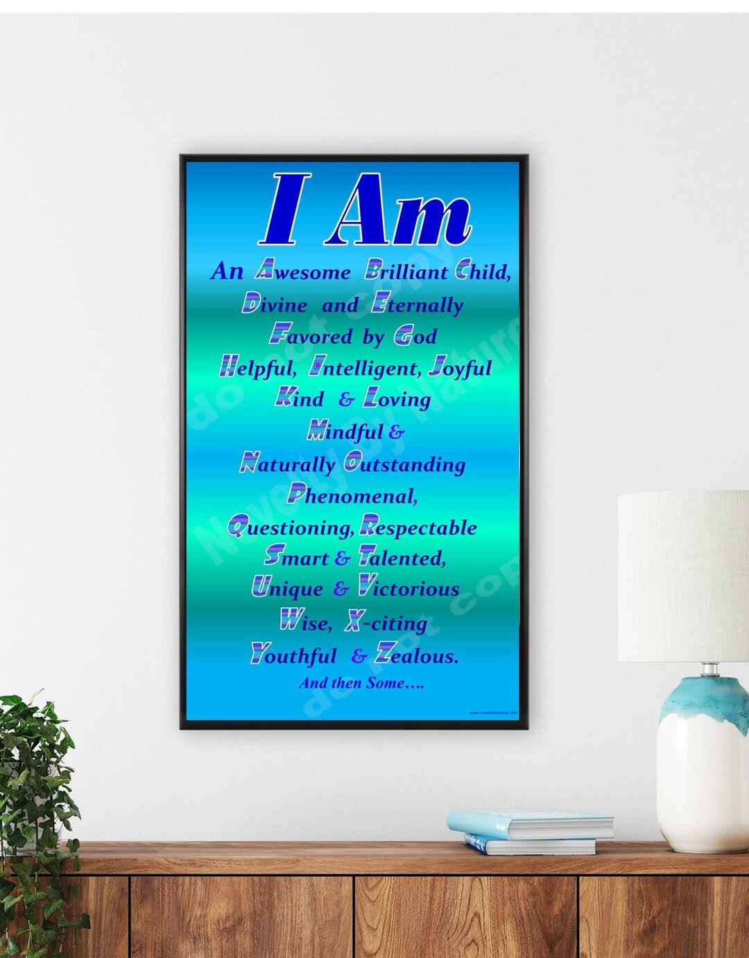 I Am Affirmation Poster Kids Empowerment, Motivational Wall Art ...