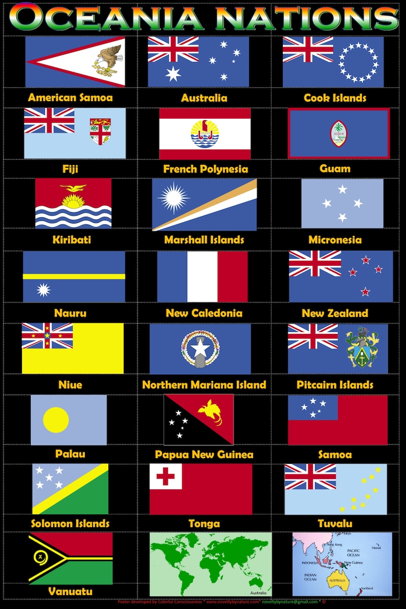 World Nation Flag Posters African Nations Flags Etsy