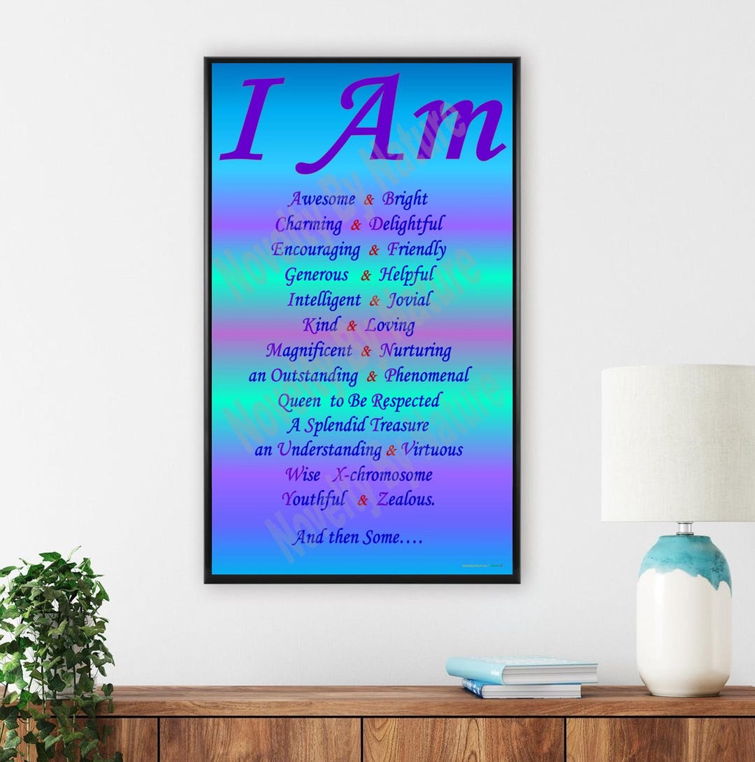 Positive Affirmation Poster Motivational Wall Art Inspirational Print ...