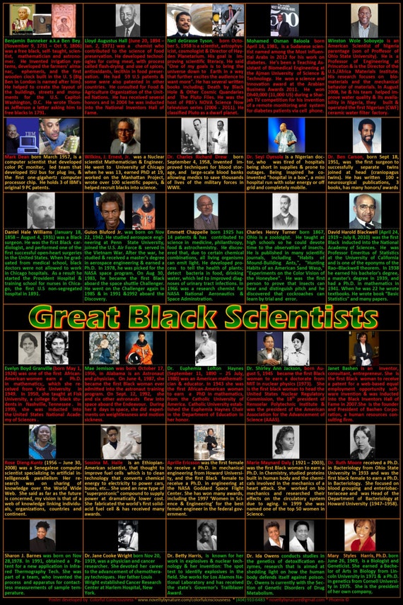 Black Scientists Poster Black History Month Poster Ben Bey | Etsy