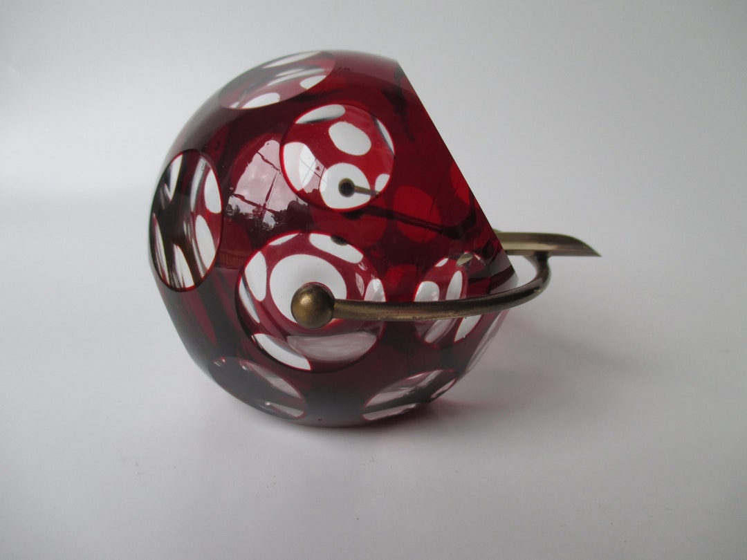 Extremely RARE Atomic Ashtray Ruby Red Glass Cut to Clear Orb - Etsy