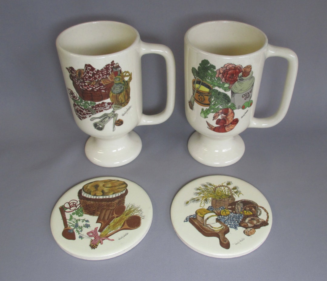 Hyalyn Pottery Wendy Wheeler Artist Set of 2 Coffee Tea Mugs With ...