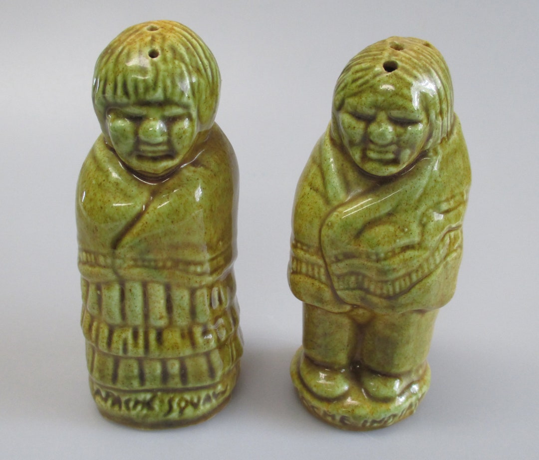 Stangl Pottery Figural Apache Indian & Squaw Salt and Pepper Shakers ...
