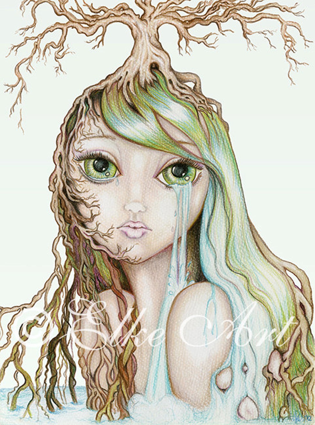 Medium (a4-297mm X 210mm) Elke Art Print "the Weeping Forest" Giant ...