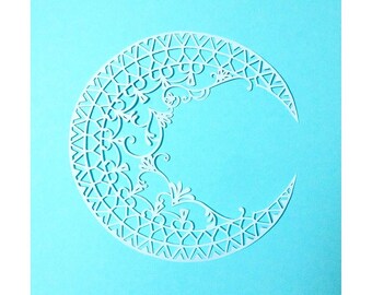 Budding Moon 11 X 14 Inch Cut Paper Art Print - Etsy