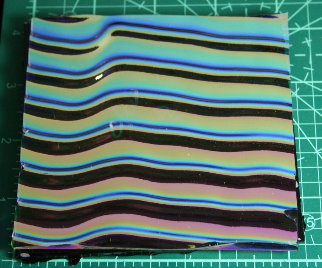 Dichroic 96 COE CBS Rainbow 2 Spectrum Clear Ripple Glass Base 4x4 - Etsy