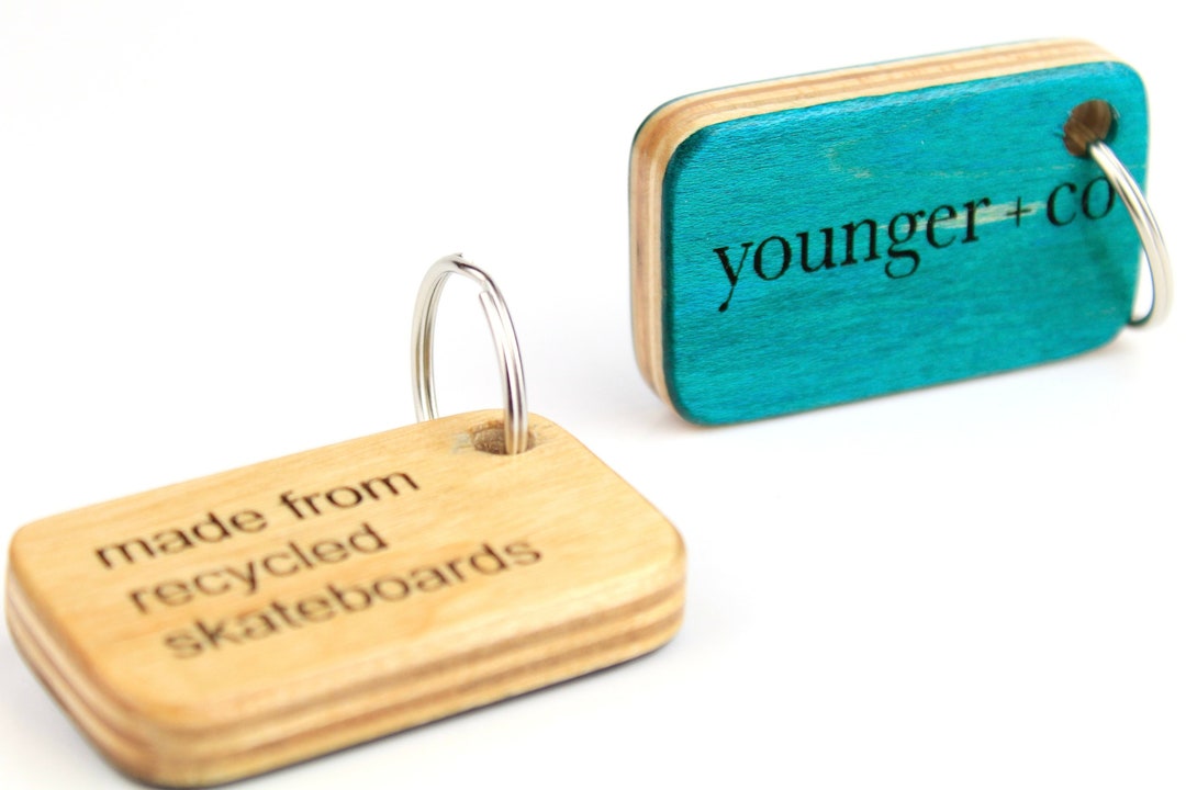 Custom Laser Engraved Keychain Made From Recycled Skateboards - Etsy
