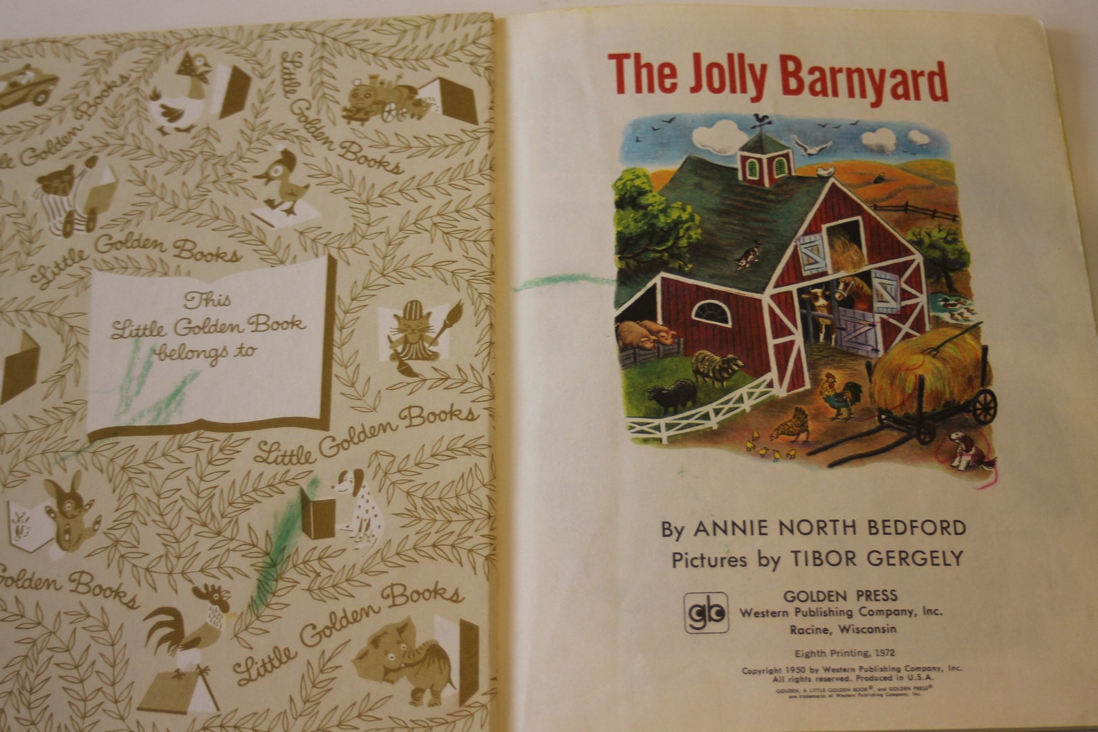 A Little Golden Book: "the Jolly Barnyard" - Etsy