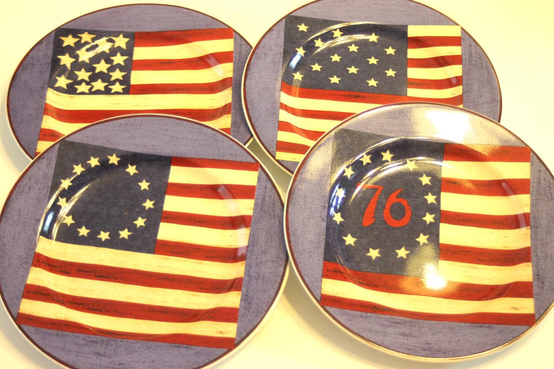 Set of 4 Warren Kimble "spirit of the Flag" 8.25" Plates - Etsy