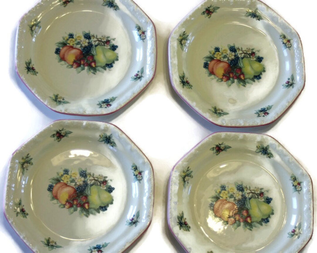 SALE! Vintage Avon Plate Set of 4: Avon Sweet Country Harvest Salad ...