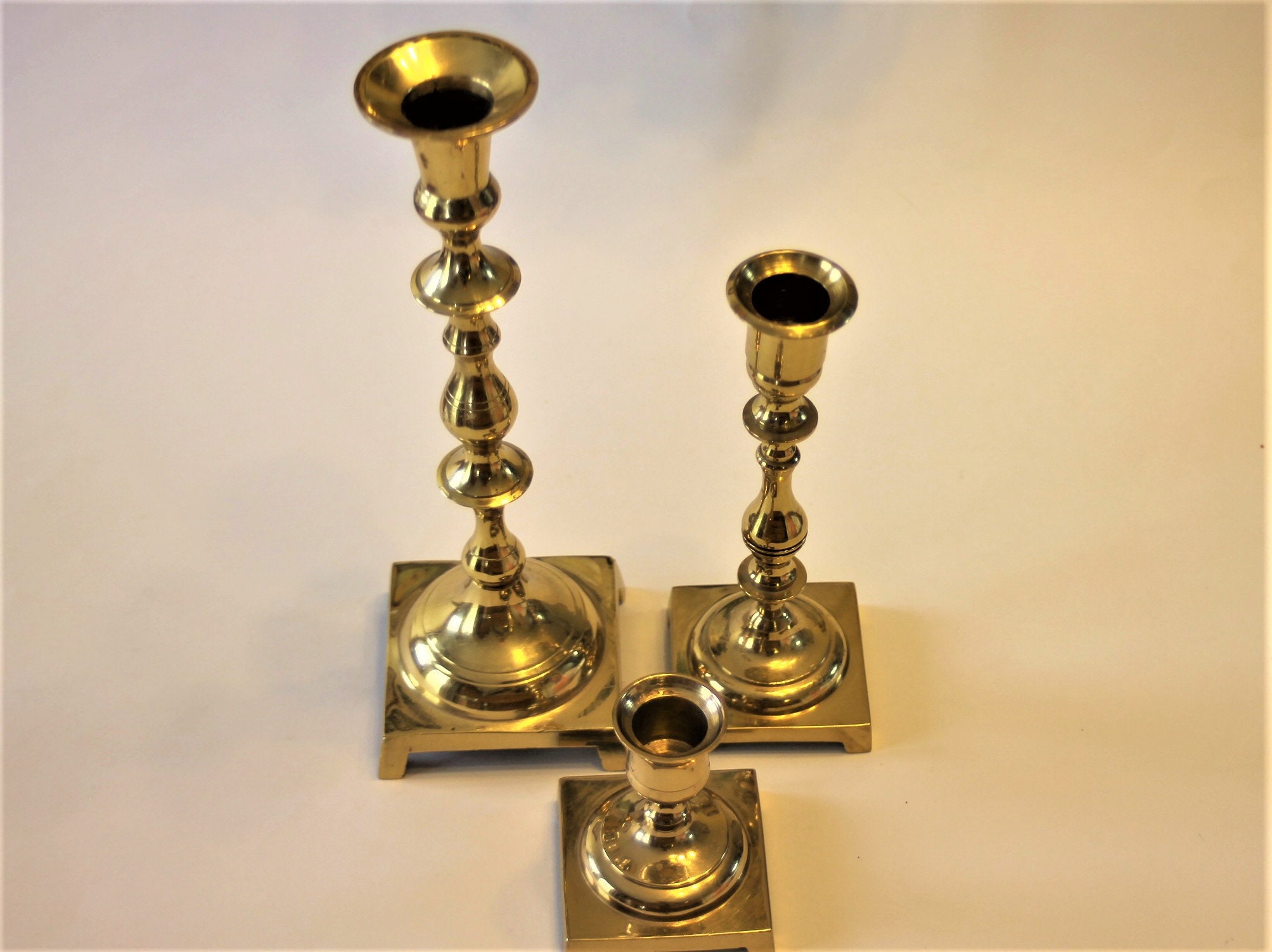 Set of 3 Candlesticks Made in India - Etsy
