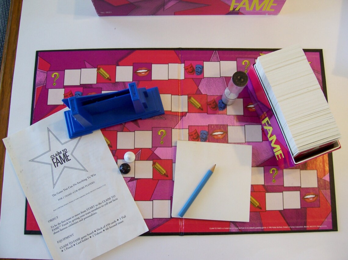 Vintage Claim to Fame Game by Parker Brothers Adult Team 4 or - Etsy