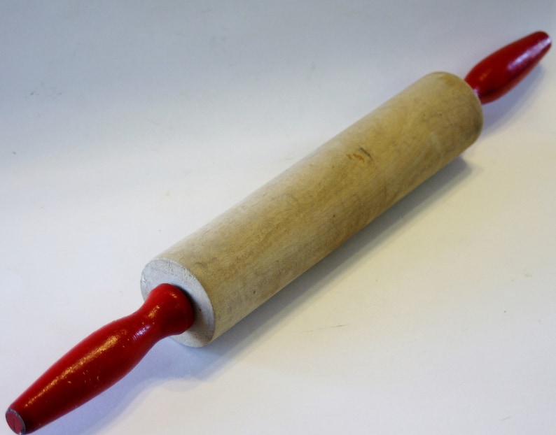 SALE 18 Red Handled Rolling Pin Vintage Housewares - Etsy