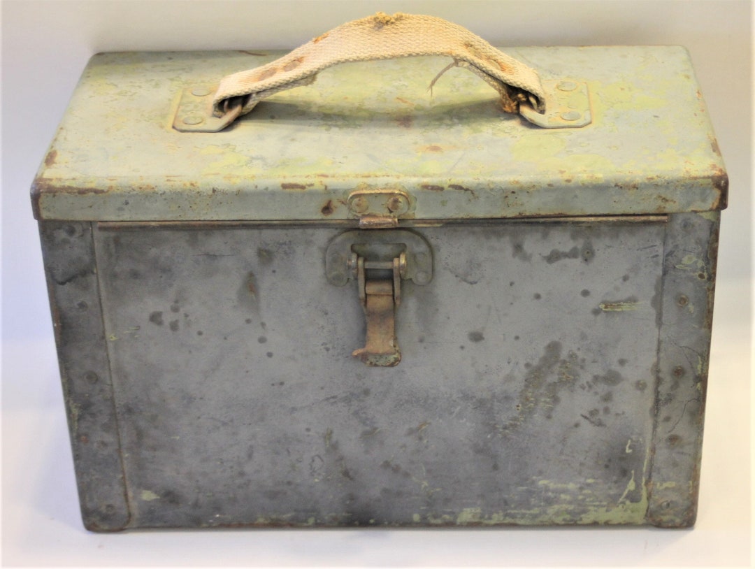 Rusty Military Ammo Crate With Front Latch Lock and Canvas Handle - Etsy