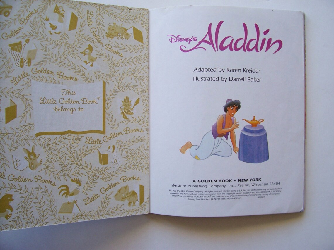 Disney's Aladdin a Little Golden Book - Children's Book, Story Book ...