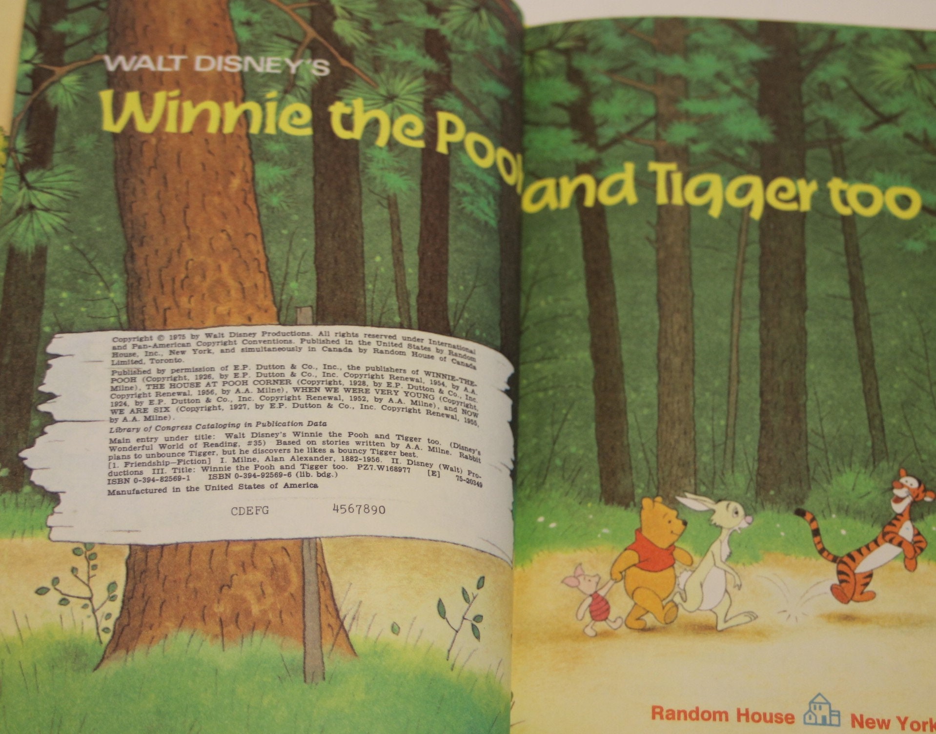 Disney's winnie the Pooh and Tigger Too Hardbound Book From Disney's ...