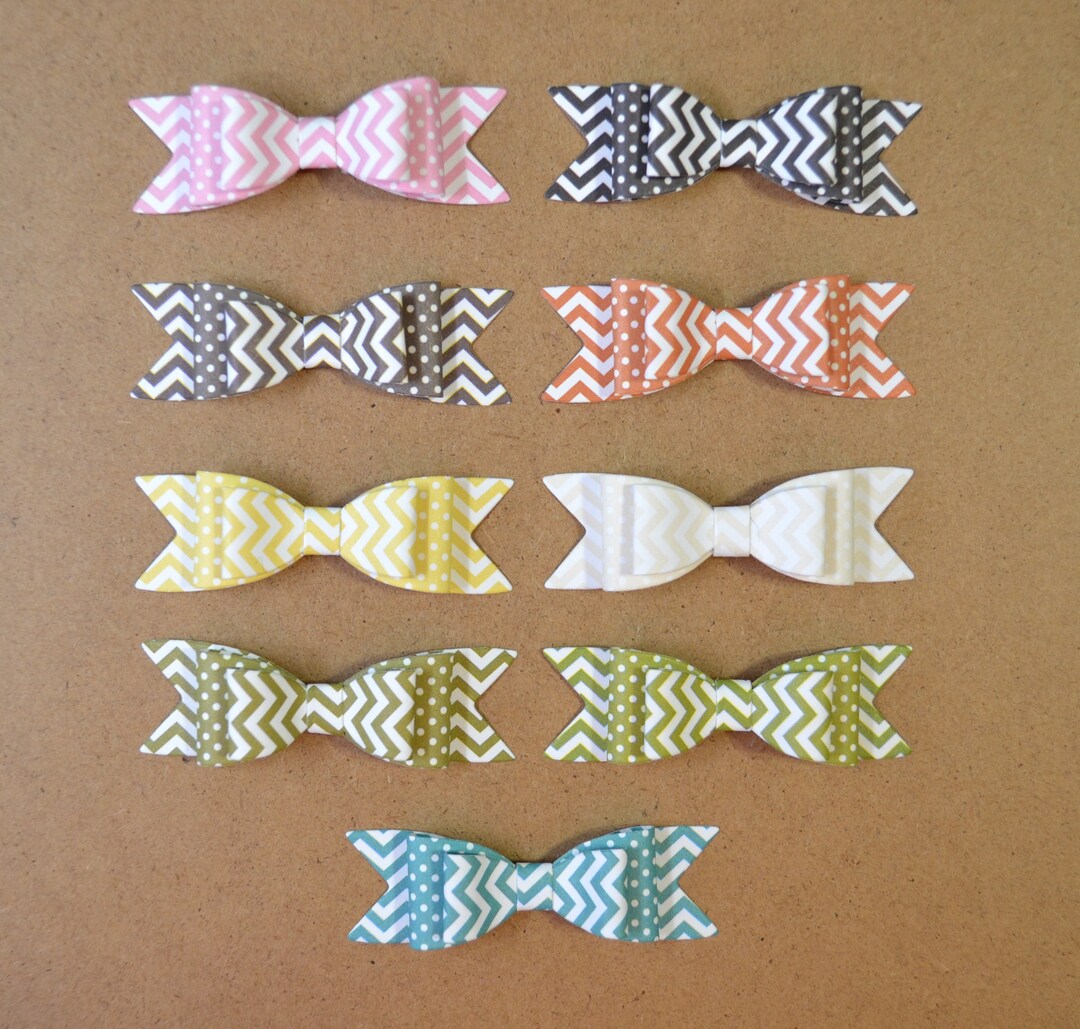 Paper Bows 9 Pieces Scrapbooking Embellishments Journaling Gift Bow ...